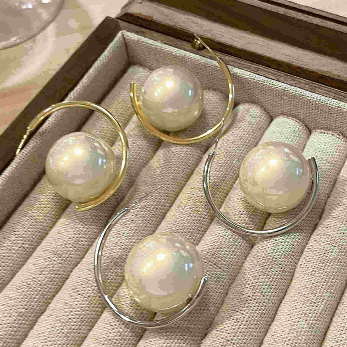 Super Big Pearl Drop Earrings Designed Pearl Drop with Gold and Silver ...