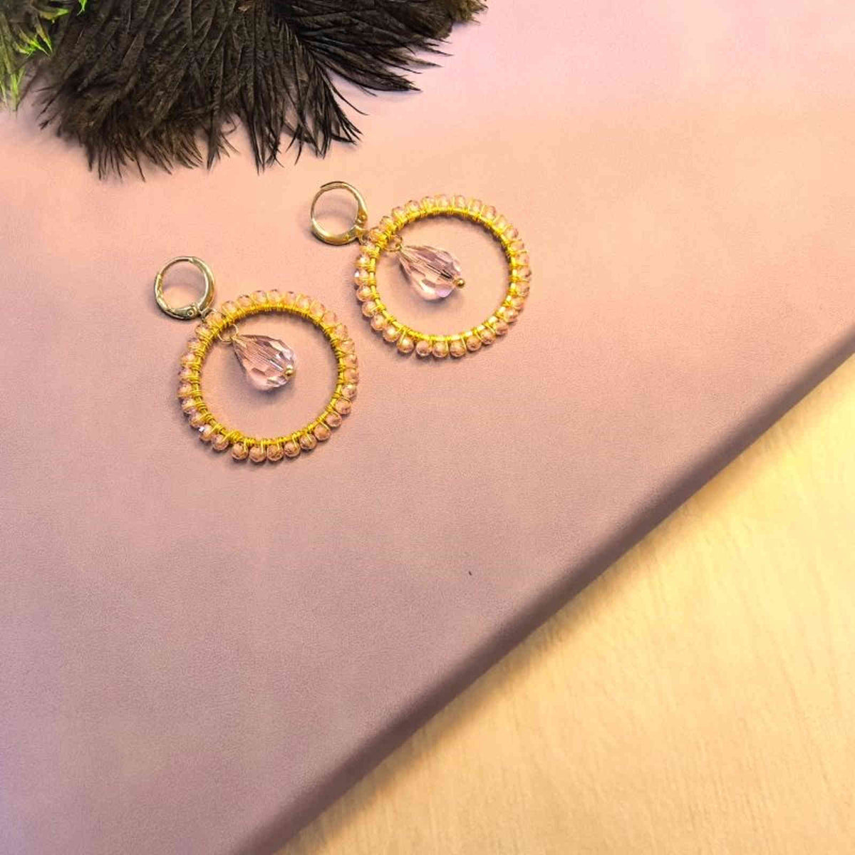 100% Handmade Big Pearl Hoop Dangling Earrings with s925 Silver Pin ...