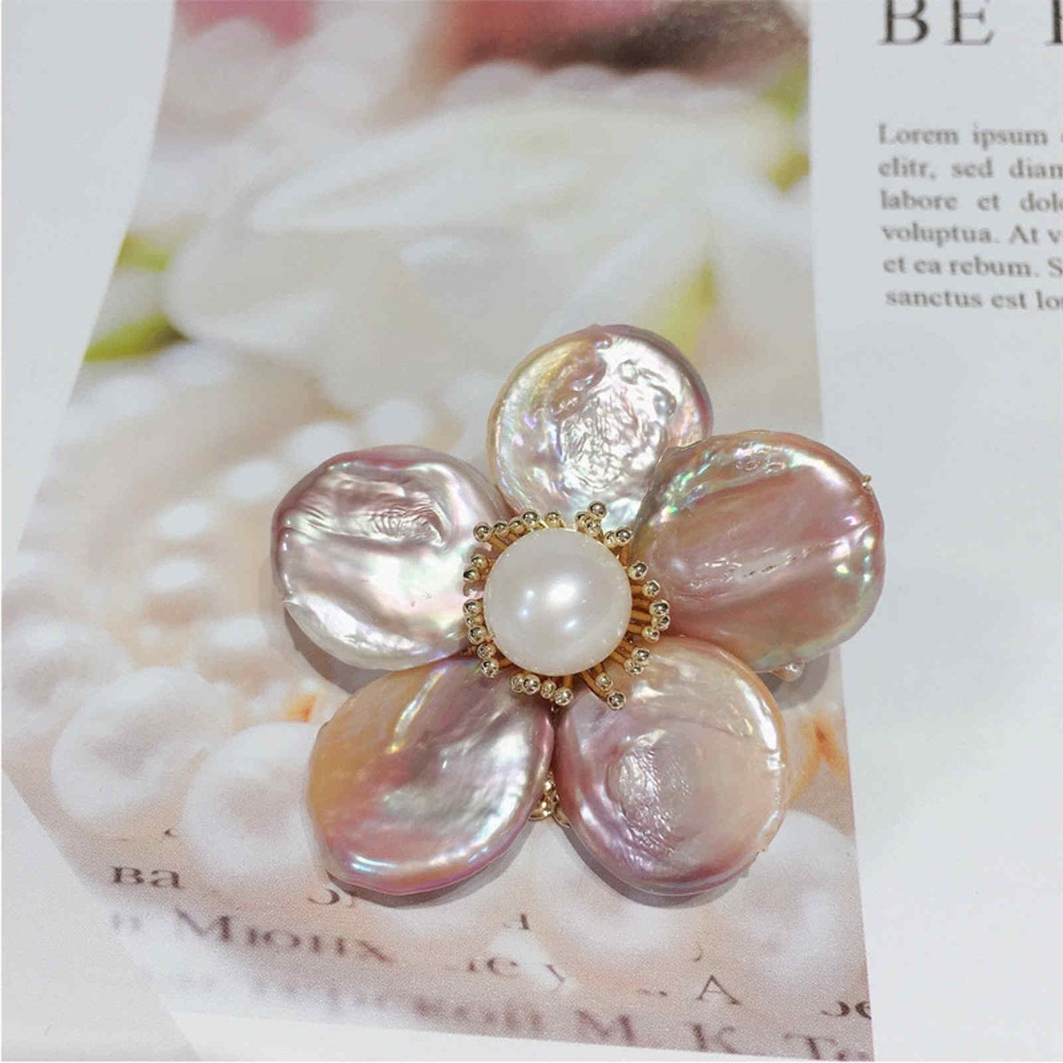5cm Big AAAA Baroque Pearl Brooch Vintage Style Flower Freshwater Pear ...