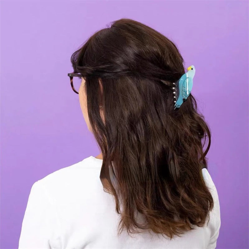 Animal Hair Clip Cute Bird Hair Claws Cellulose Acetate Rhinestone Hair ...